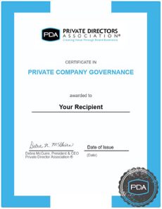 Certificate in Private Company Governance